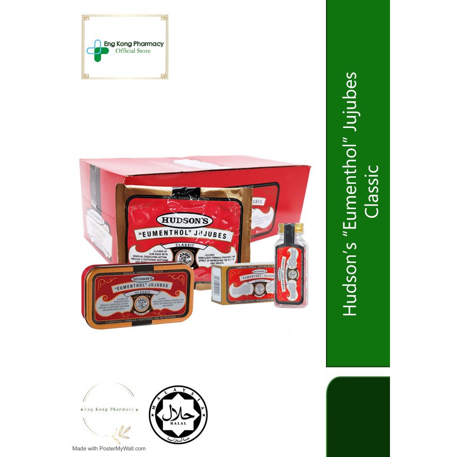 HUDSON'S EUMENTHOL JUJUBES CLASSIC FLAVOUR/JUJUBE EUMENTHOL PERISA ...