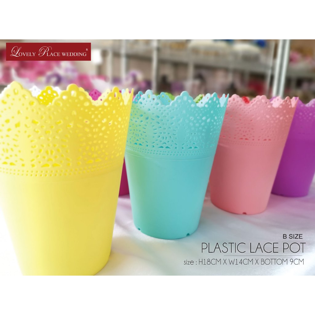 PLASTIC LACE POT / VASE FOR FLOWER / PASU PLASTIC BUNGA | Shopee Malaysia