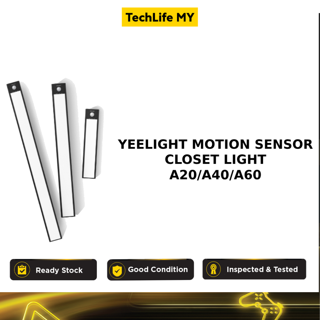 Yeelight Motion Sensor Closet Light A20/A40/A60 (Black) | Ultra-Slim ...