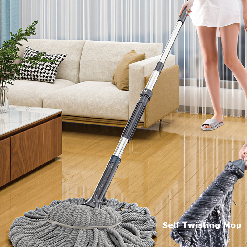 MS Lazy Mop Hands Free Twist Mop Self Twisting Mop Magic Mop Self Pull ...
