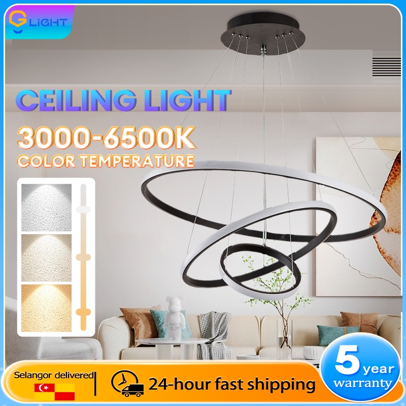 Ceiling light Lampu Ceiling Modern Pendant Lamp Led Rings Circle ...