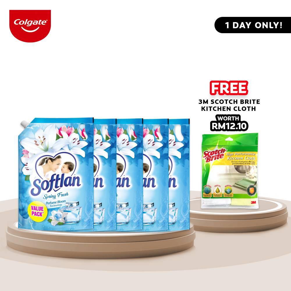Softlan Spring Fresh Fabric Softener 1.6L [Bundle of 5][Colgate x 3M ...
