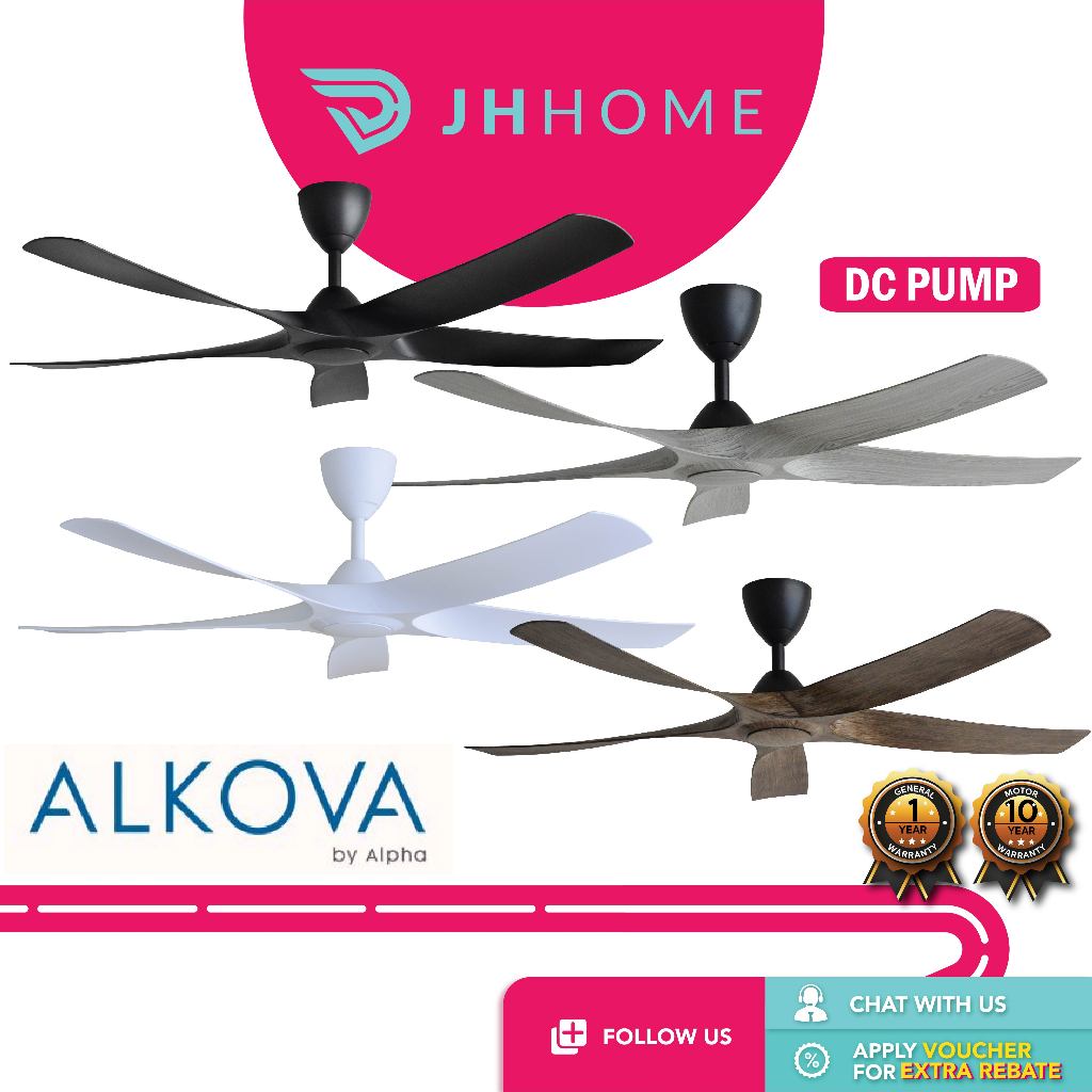Alpha Alkova DC Motor Ceiling Fan Axis 5B 56 Inch AXIS-5B/56 MB | Deka F6S Ceiling Fan | Shopee ...