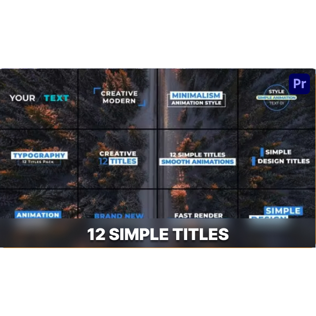 [Adobe Premiere Pro][ADD ON]12 Simple Text Titles Template Pack ...