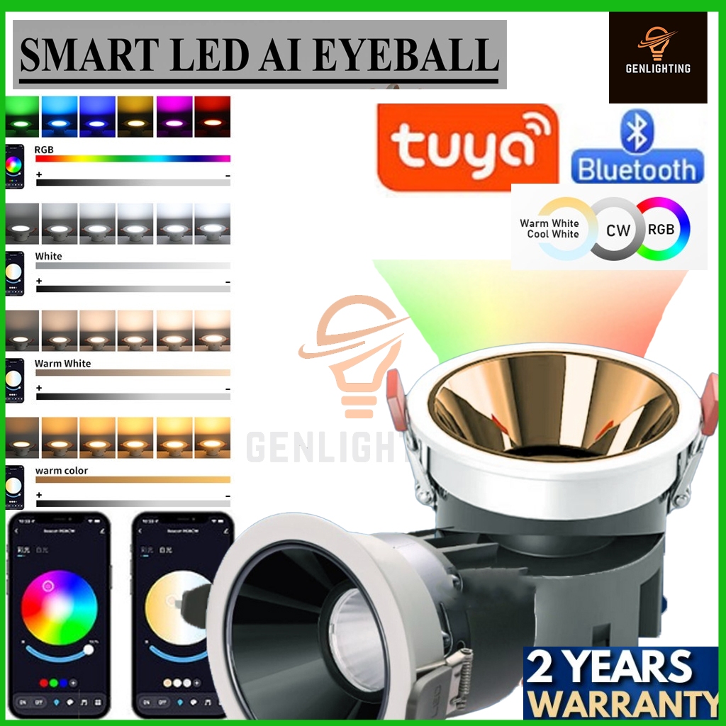 Smart Led Ai EyeBall 12W,Remote Control , Bluetooth tuya Smart apps ...