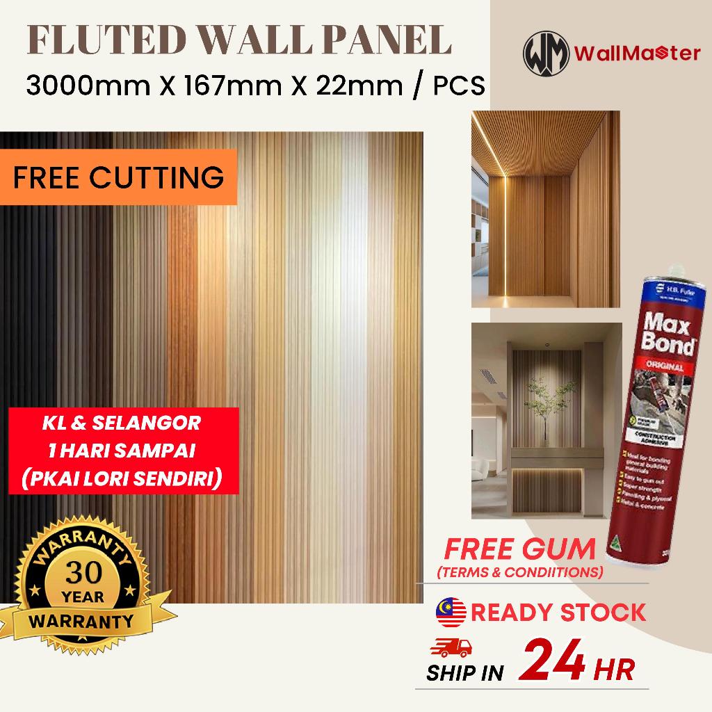 (Harga Kilang) Fluted Panel Wood WPC Panel Fluted Wall Panel WPC Fluted ...