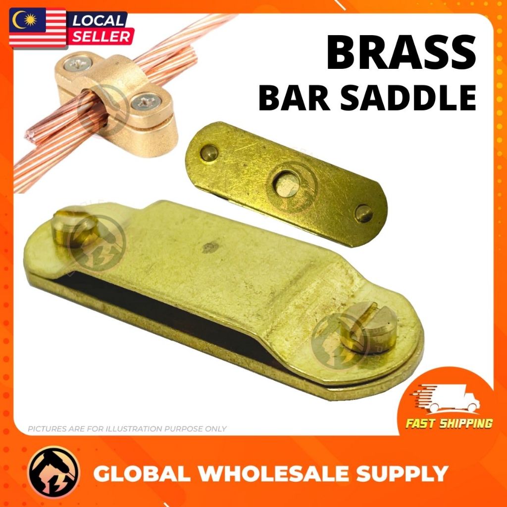 1PC Premium 1"X1/8" Brass Strip Bar Saddle for lightning arrester ...