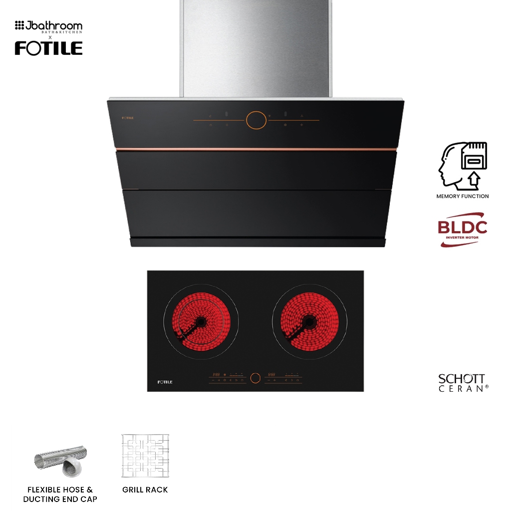 FOTILE-V PRO JQG9009X chimney hood + FOTILE EEG75201 built-in vitro ...