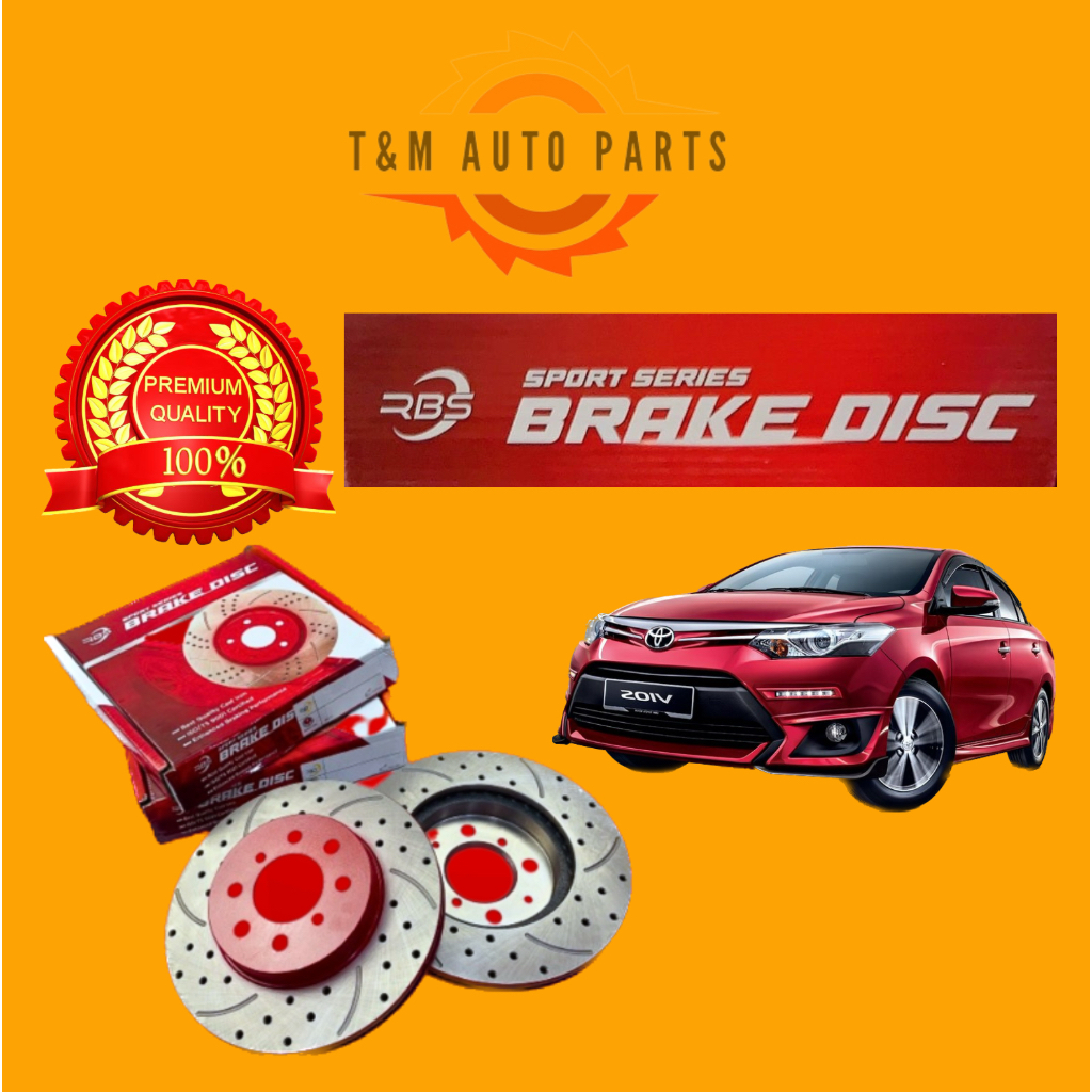 ORIGINAL RBS SPORT FRONT/REAR DISC ROTOR TOYOTA VIOS 2008-2019 (SPEC G ...
