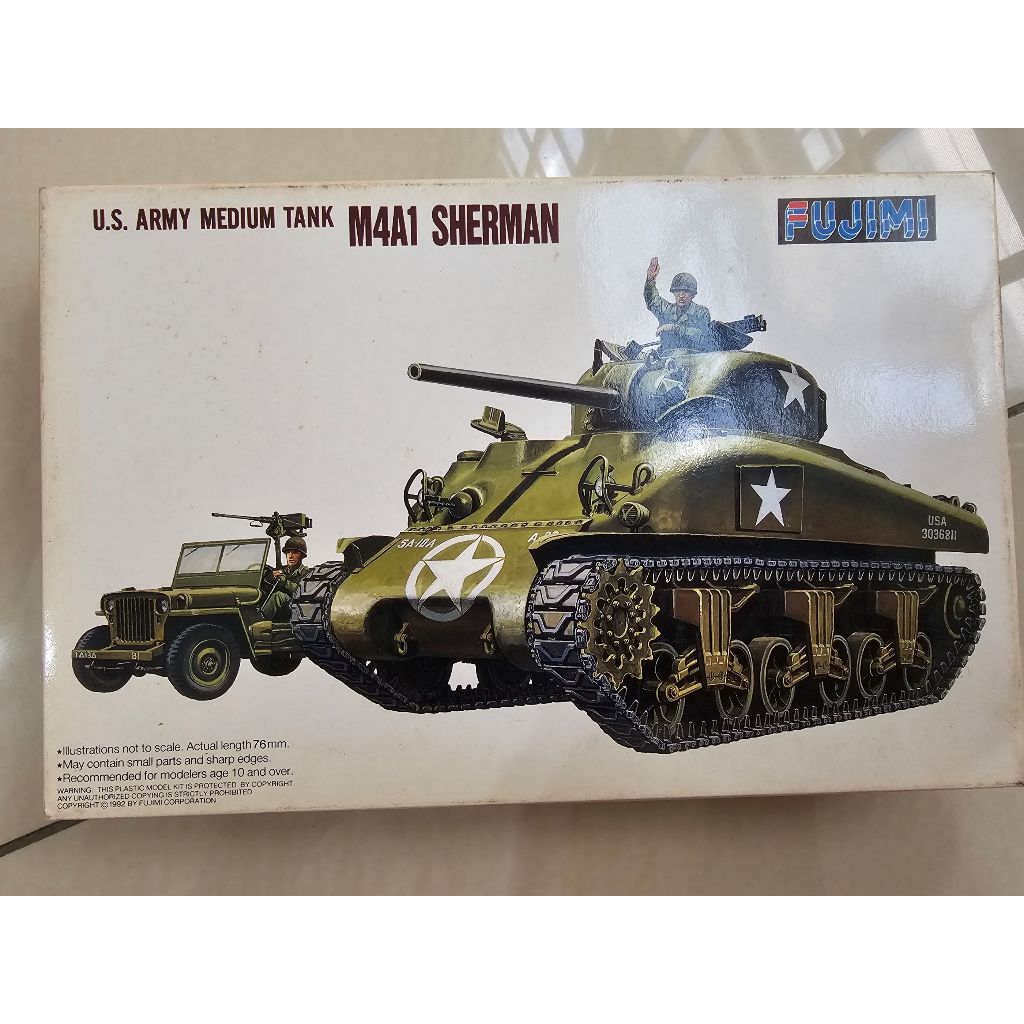 Fujimi 1/76 US Army Medium Tank M4A1 Sherman comes with jeep and ...