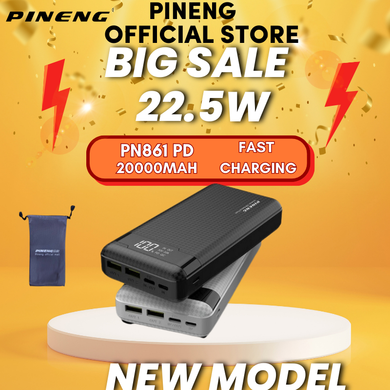 Pineng PN861 PN859PD BUILT IN cable Type-C PD+QC 20W 20000mAh Quick ...