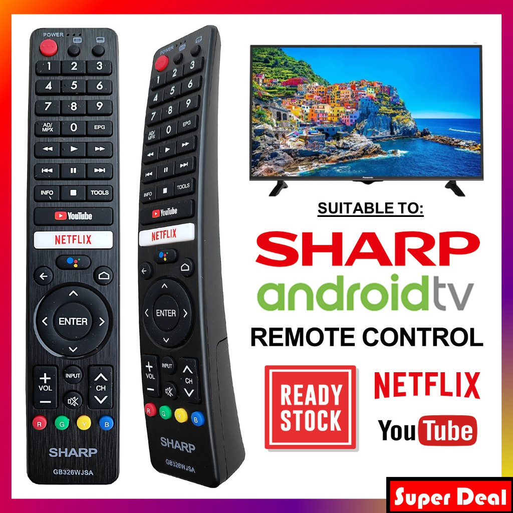 SHARP FLAT PANEL ANDORID SMART TV REMOTE CONTROL REPLACEMENT (GB326 ...