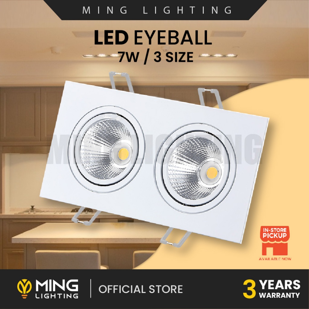 [1 Years Warranty] 7W LED Recessed Eyeball Spotlight Square LED ...