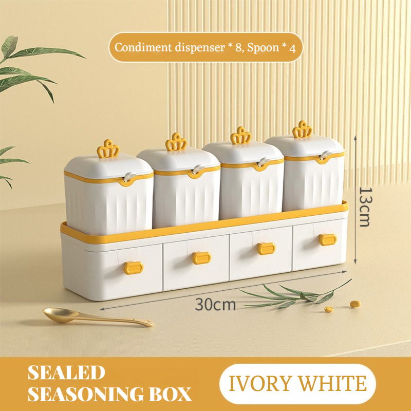Crown Seasoning Pot Drawer Type Seasoning Box Set Condiment Storage ...