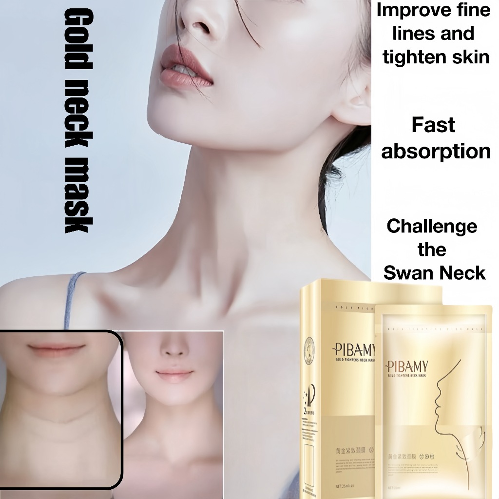 Gold Firming Neck Mask Moisturizing Shrinking Pore Beauty Anti-Aging 10 ...