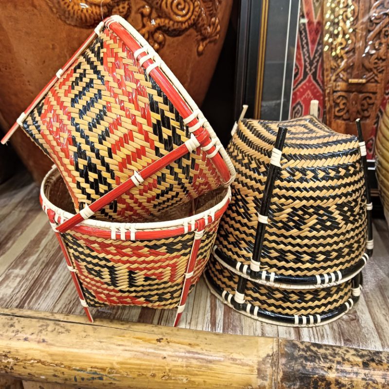Hand-woven rattan basket bakul 🧺 Sarawak Kuching Sibu Miri Souvenir Gift Gawai Dayak key ...
