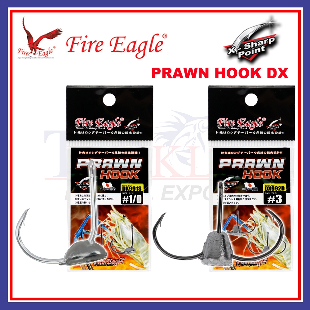 Fire Eagle Prawn Hook DX 991S 992D Pond Prawn Fishing Hook With Sinker ...