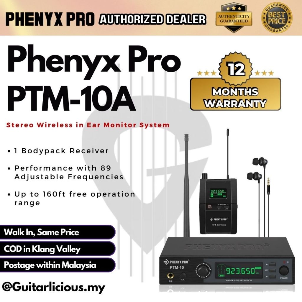 Phenyx Pro Wireless PTM-10A Stereo Wireless in Ear Monitor System ( PTM10 / PTM-10 ) | Shopee ...
