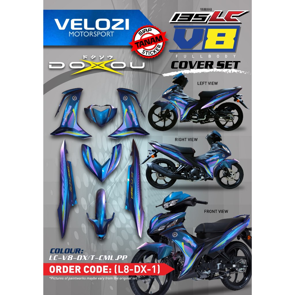 MOTORCYCLE COVERSET BODYSET LC135 LC V8 DOXOU CHAMELEON PURPLE L8-DX-1 ...