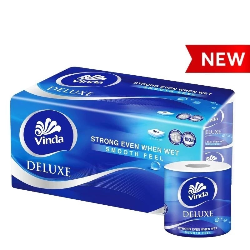 Vinda Deluxe Smooth Feel Toilet paper Tissue 3Ply (16 rolls) | Shopee ...