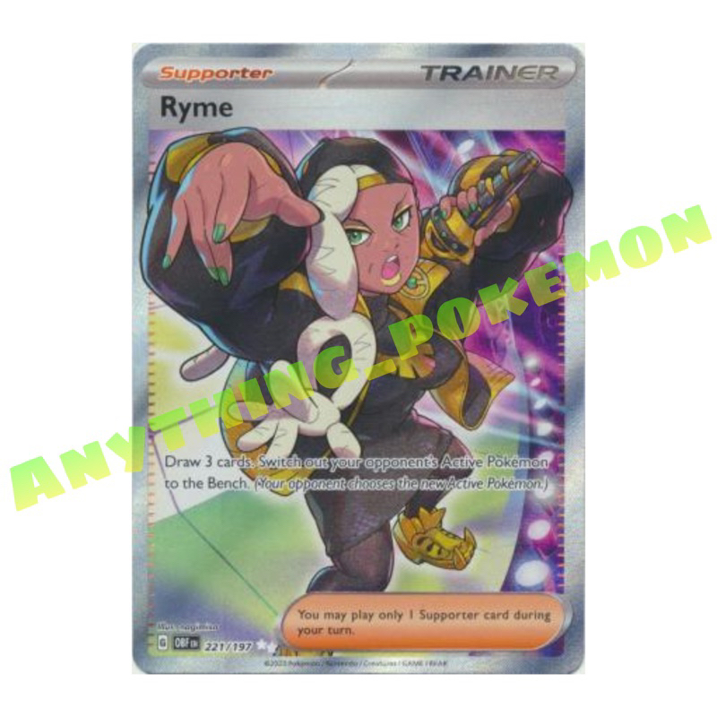 Pokemon Trainer Card - Ryme (221/197) - Full Art Secret Rare - Obsidian ...