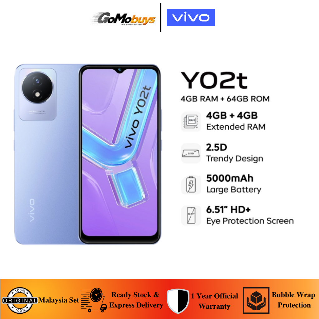 [Ready Stock] Vivo Y02T Smartphone (4+4GB EXTENDED RAM + 128GB ROM) - 1 ...