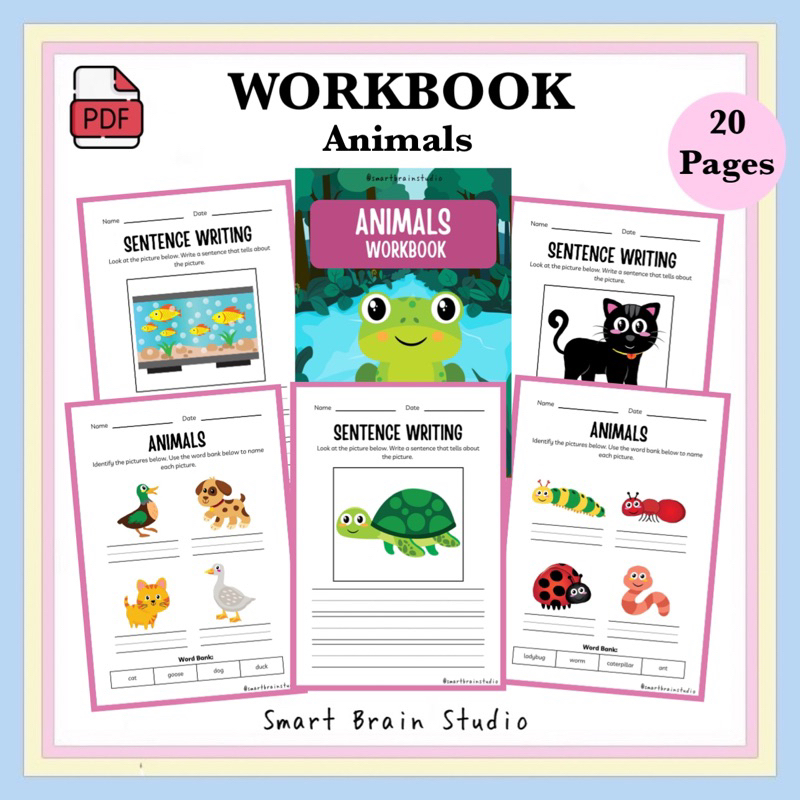 PDF ANIMALS WORKBOOK WITH FUN ACTIVITIES | Shopee Malaysia