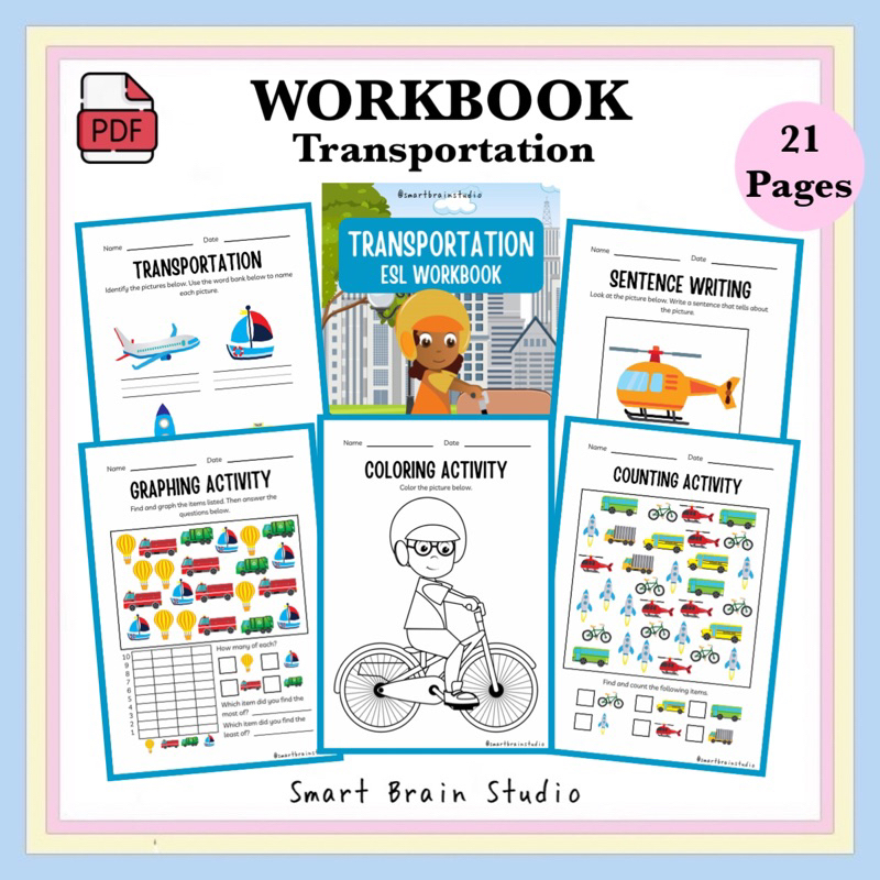 PDF TRANSPORTATION WORKBOOK WITH FUN ACTIVITIES | Shopee Malaysia