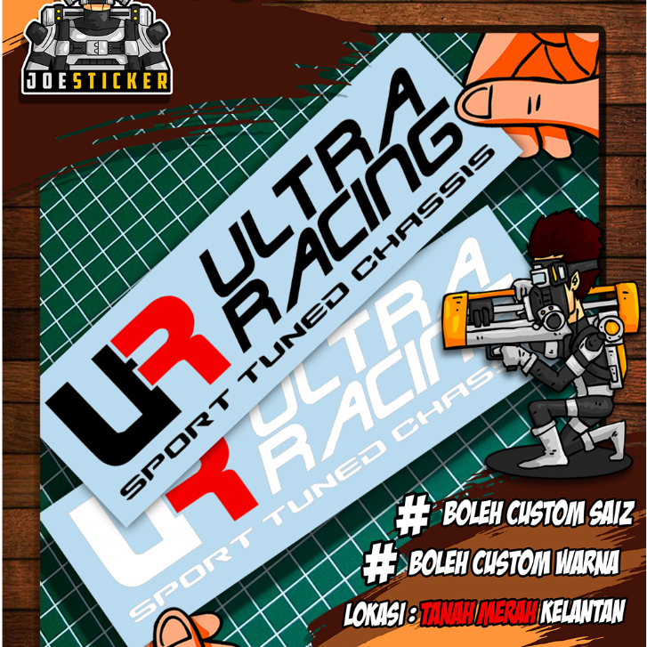 STICKER ULTRA RACING. ADA PELBAGAI PILIHAN SAIZ DA DUA PILIHAN WARNA ...