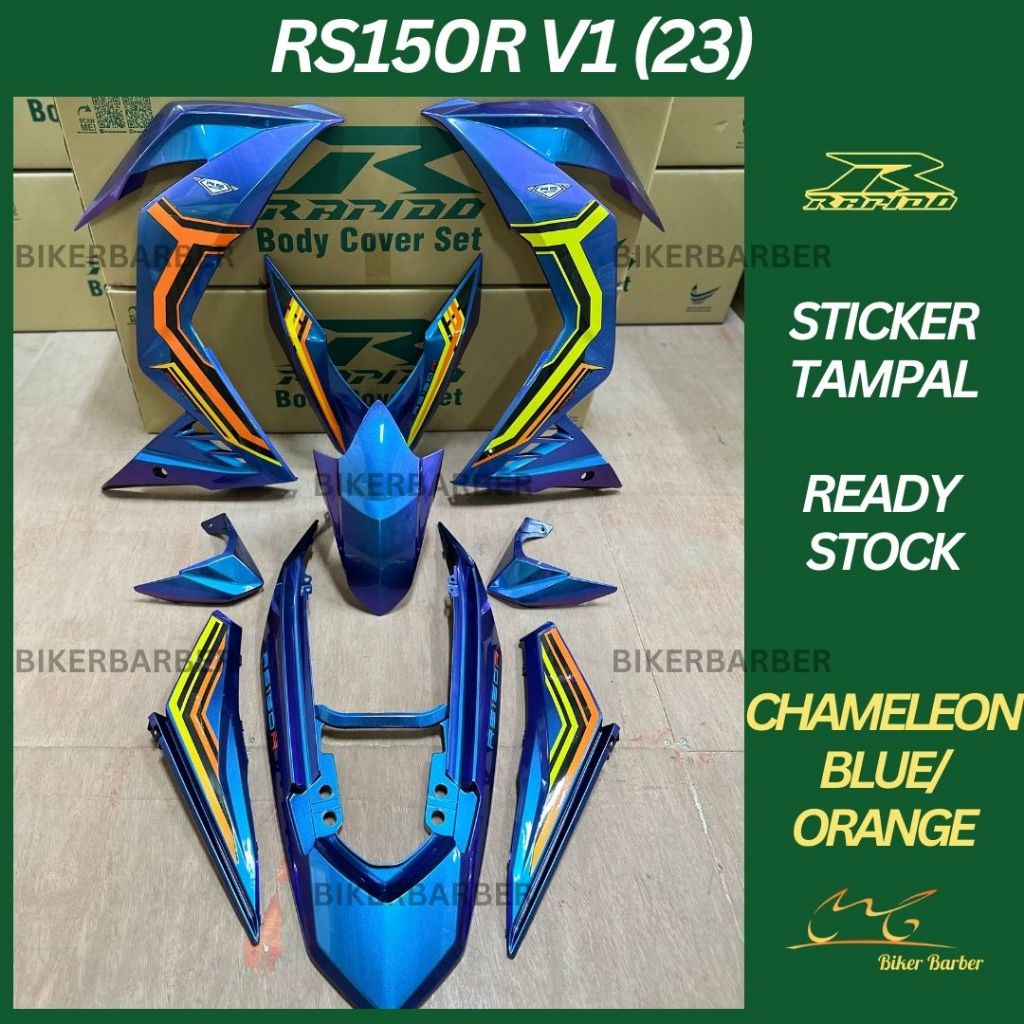 RAPIDO Cover Set Honda Rs150r V1 V2 V3 (23) Body Coverset ( Sticker Tanam ) Siap Tampal Airbrush ...