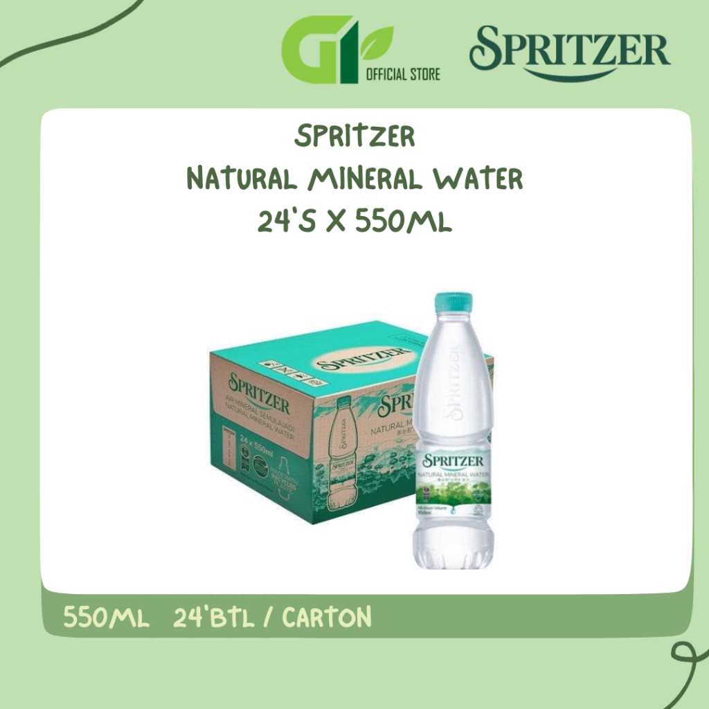 [GY OFFICE] SPRITZER NATURAL MINERAL WATER 550ML - 24BTL PER CARTON | Shopee Malaysia