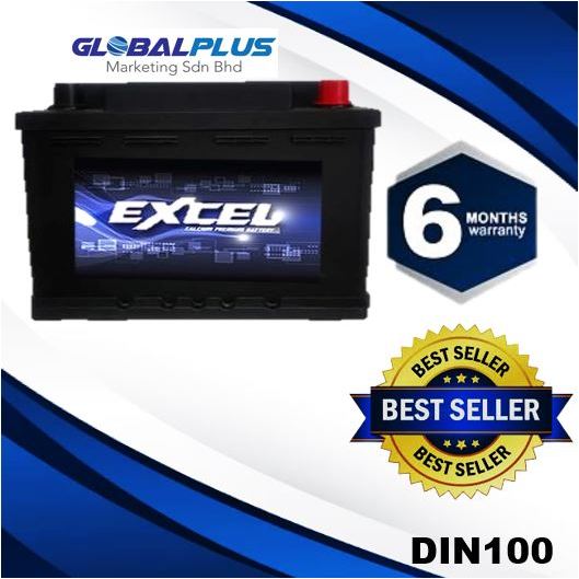 EXCEL DIN100 MAINTENANCE FREE BATTERY - 60038 for Mercedes W208,W211,W221,W163,W164,W210, BMW ...