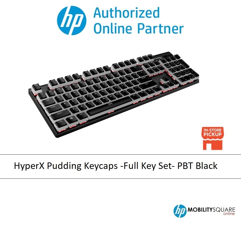 HyperX Pudding Keycaps - Full Key Set - PBT - Black /White / Pink (US ...
