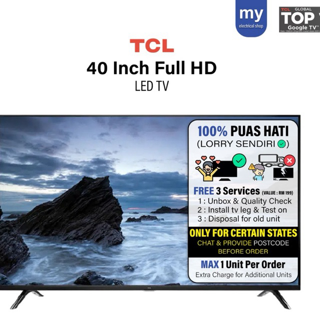 TCL 40 Inch Full HD LED TV 40D3000 | Shopee Malaysia