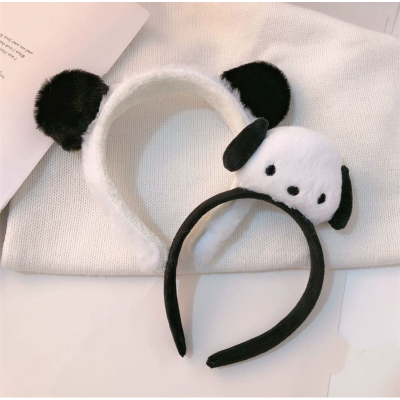 ReadyStock Cute 3cm Plush Panda Headband Simple Cartoon Pacha Facial ...