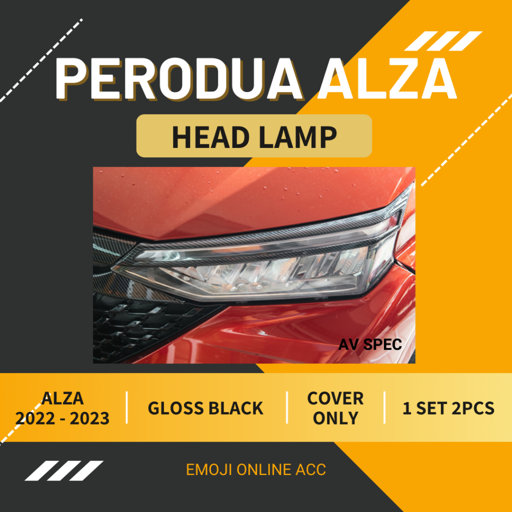 Perodua ALZA 2022 2023 Head Lamp Cover Head Lamp Trim Carbon Fiber ...