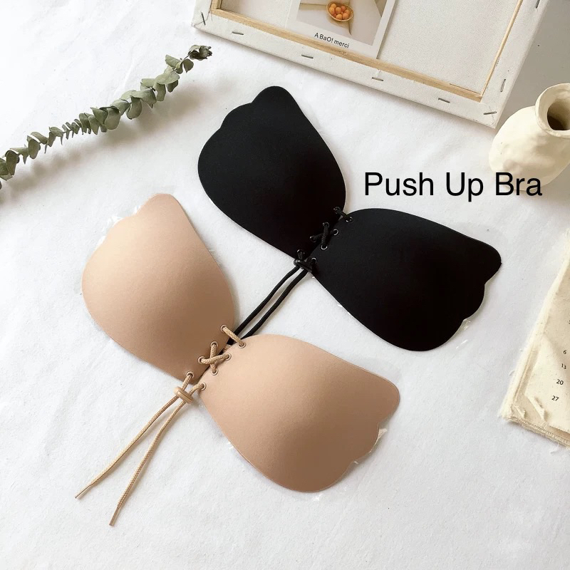 🌹Ready Stock Push Up Nubra Invisible Bra Strapless Bra Butterfly nubra Wedding Bra 聚拢胸贴 拉绳胸贴 ...