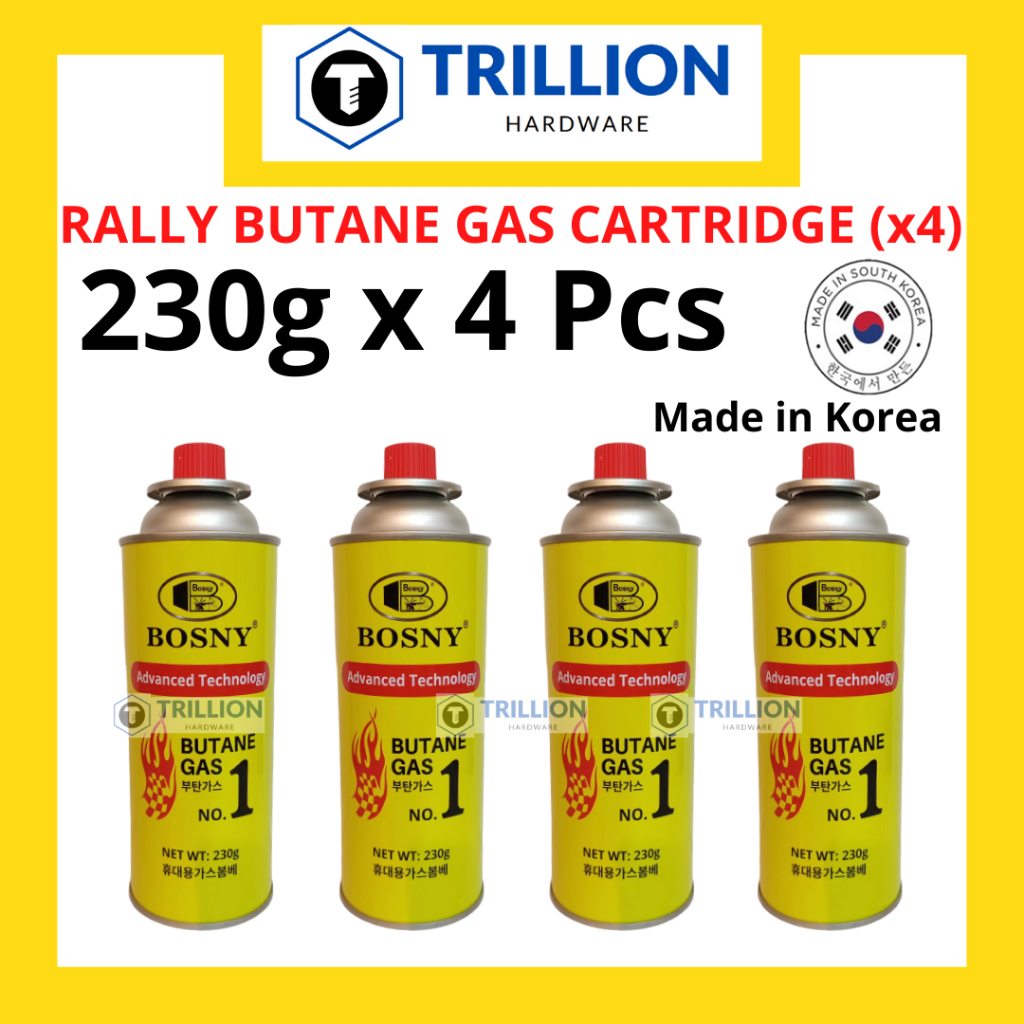 [Ready Stock] RALLY Liquefied Butane Gas x4 Catridge Gas Tin Gas Dapur ...