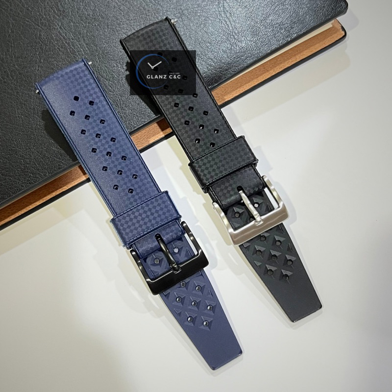 Tropical Style Silicone Watch Strap 18mm 20mm 22mm Waterproof Rubber ...