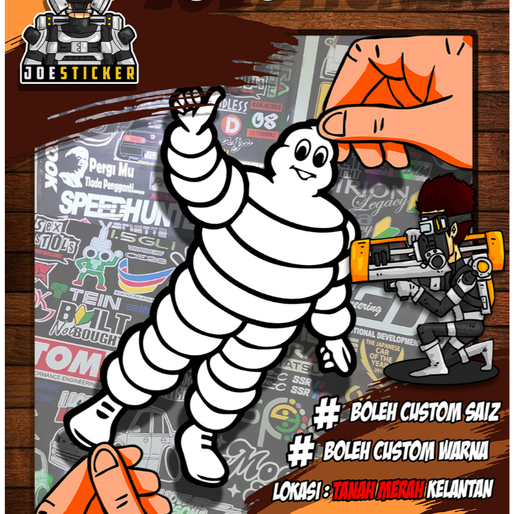 STICKER LOGO MICHELIN PELBAGAI PILIHAN SAIZ UNTUK MOTOSIKAL, KERETA ...