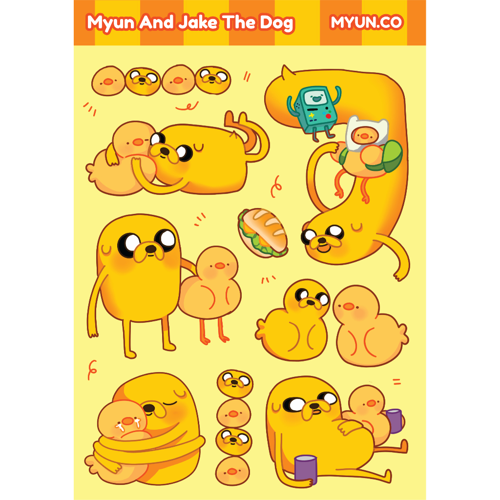 [MYUN.CO] Jake The Dog x Duckie Myun Sticker Sheet | Shopee Malaysia