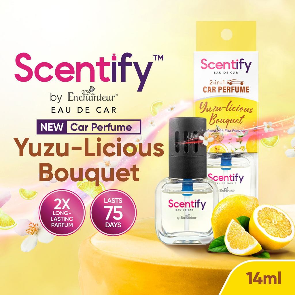 Scentify Car Perfume Yuzulicious Bouquet (14ml) 2X Long-Lasting Parfum | 2-in-1 Versatile Usage ...