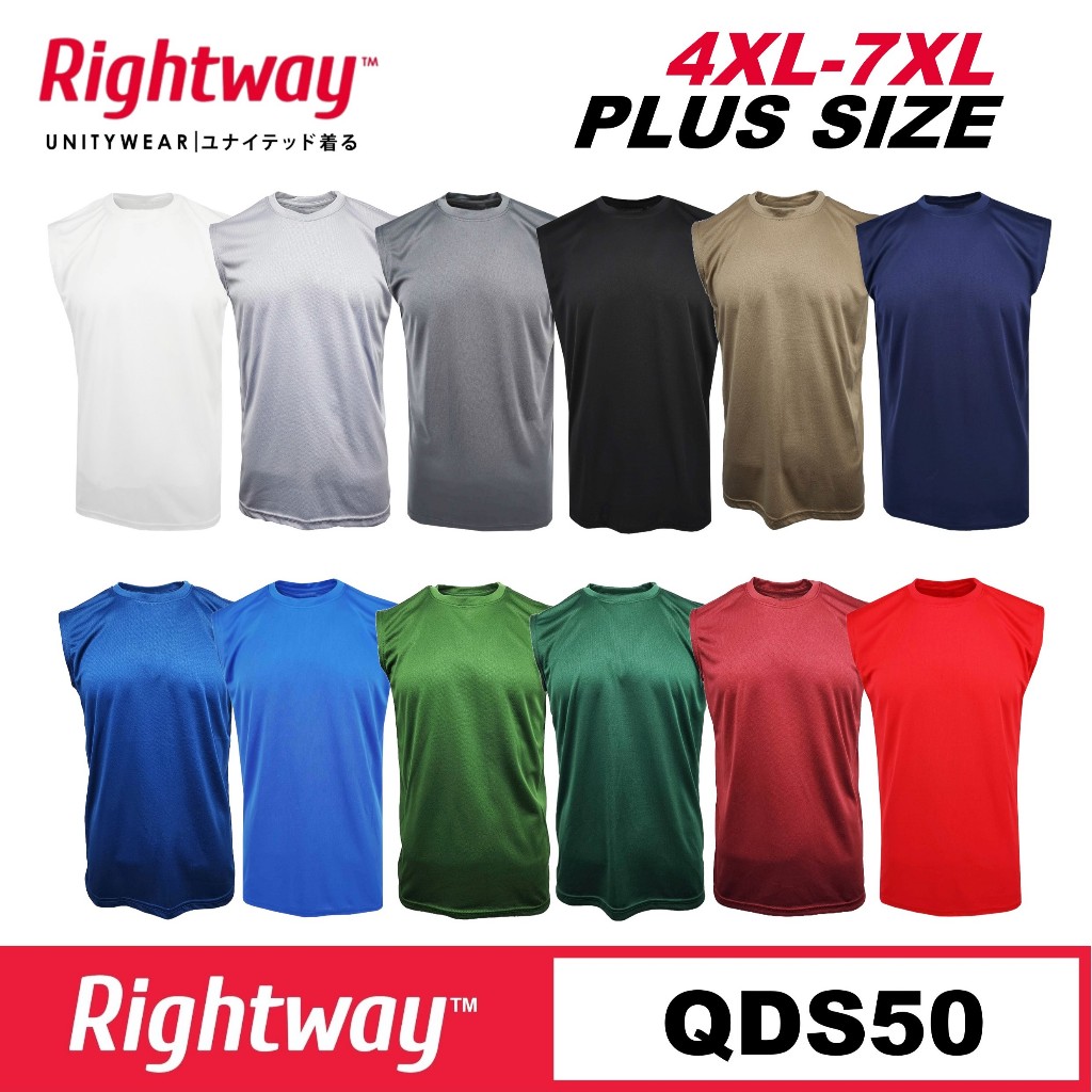 【4XL TO 7XL】 RIGHTWAY Unisex Plain Baju Quick Dry Microfiber Big Plus ...