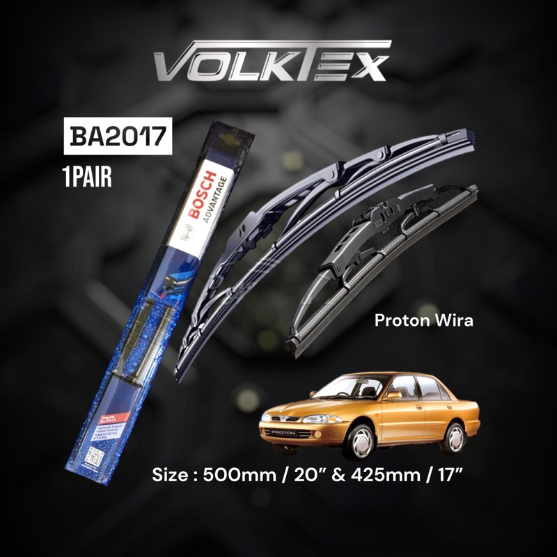 Wiper Bosch 20”17” Proton Wira Bosch Advantage BA2017 Proton Wira 1993 Bosch Advantage U-Hook ...