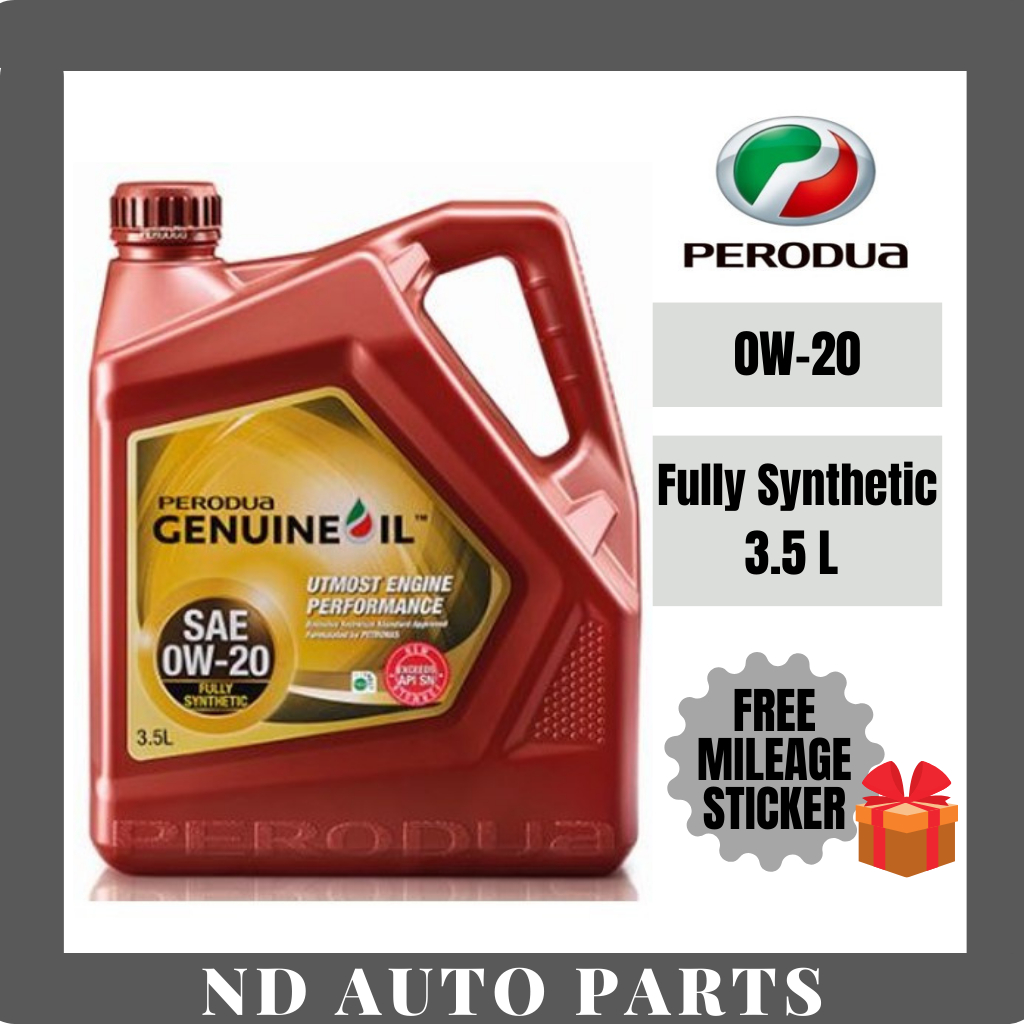 PERODUA 0W20 FULLY SYNTHETIC ENGINE OIL (3.5L) | Shopee Malaysia