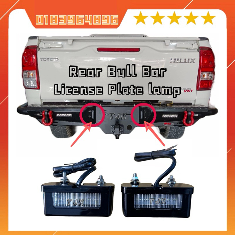 4X4 REAR BULL BAR BUMPER NUMBER PLATE LAMP LIGHT LED LAMPU NOMBOR BULL ...
