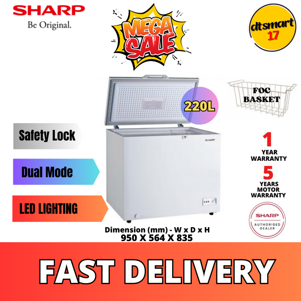 𝐋𝐎𝐑𝐑𝐘 𝐒𝐄𝐍𝐃𝐈𝐑𝐈 𝗞𝗟,𝗦𝗘𝗟𝗔𝗡𝗚𝗢𝗥 Sharp 220L Chest Freezer SJC218 Dual Mode ...