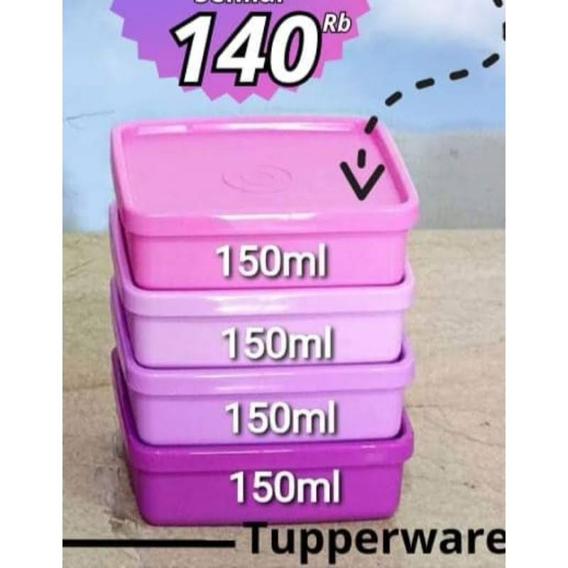 Tupperware mini square away 150ml (4pc) | Shopee Malaysia
