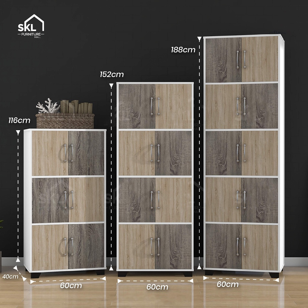 SKL (6/8/10 Doors) Multipurpose File Cabinet/ Rak Buku / Bookshelf ...