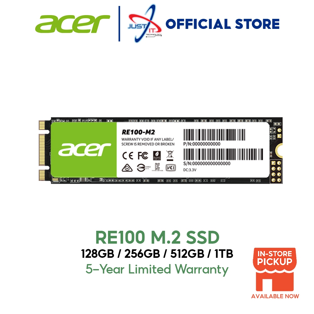 ACER RE100 M.2 2280 SSD (128GB / 256GB / 512GB / 1TB) | Shopee Malaysia